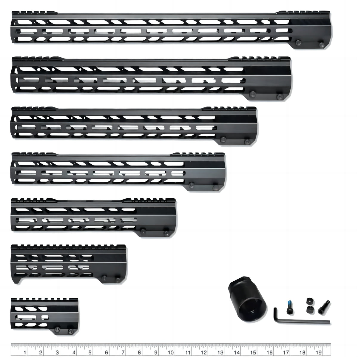 M-lok Split Top Rail Free Float Handguard For AR-15 .223 5.56, Slim ...